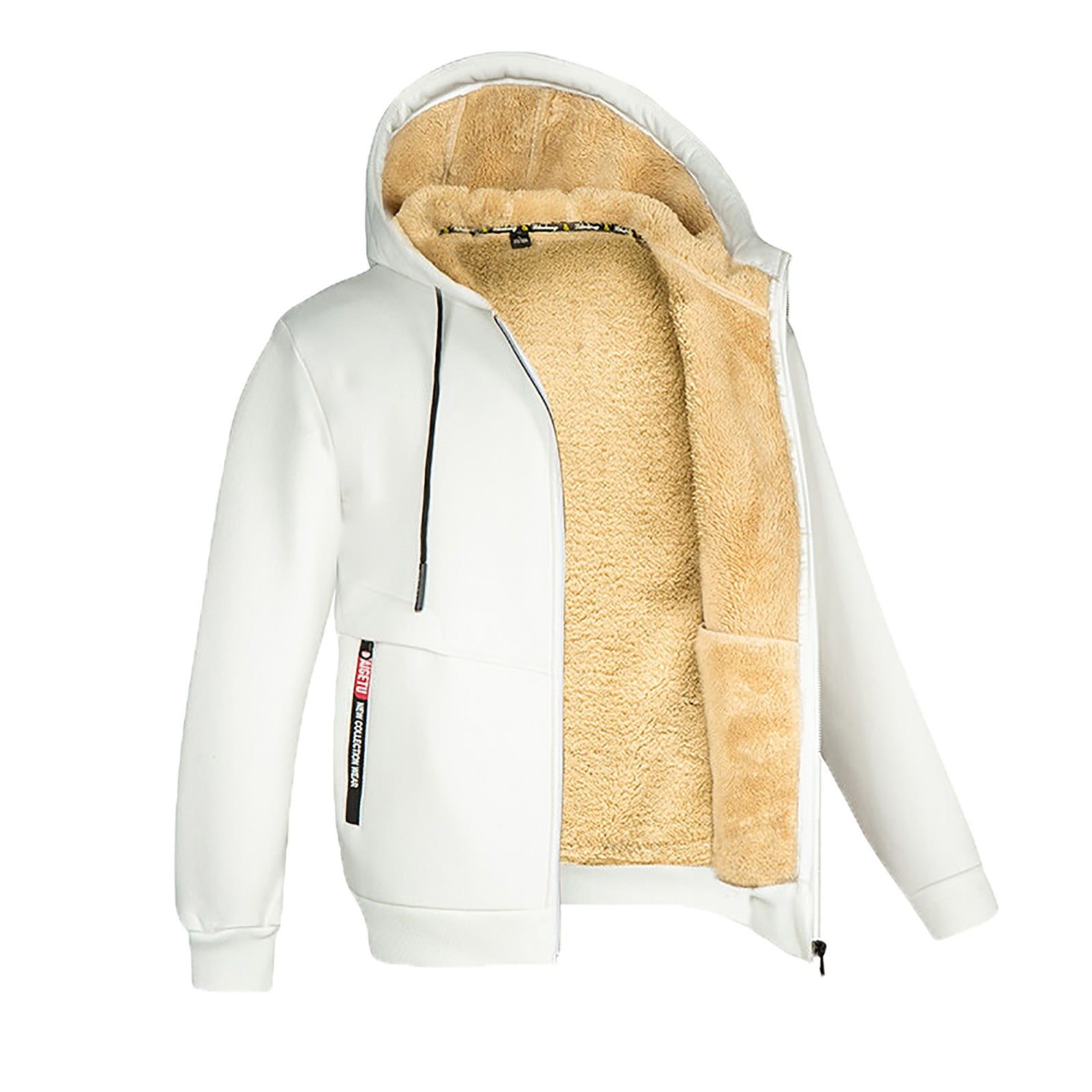 B91xZ Winter Coats for Men Full Zip Bomber Solid Turtleneck Long Sleeve ...