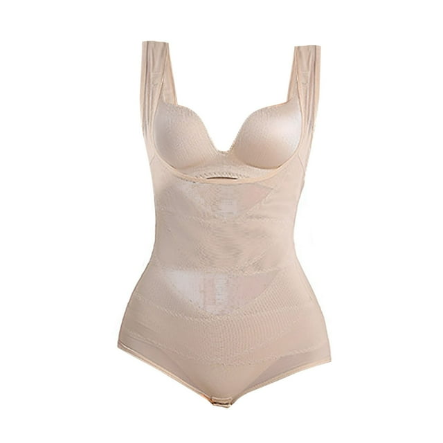 B91xZ Women's 2 Piece Bodysuits Tummy Control Shapewear Mid-Thigh ...