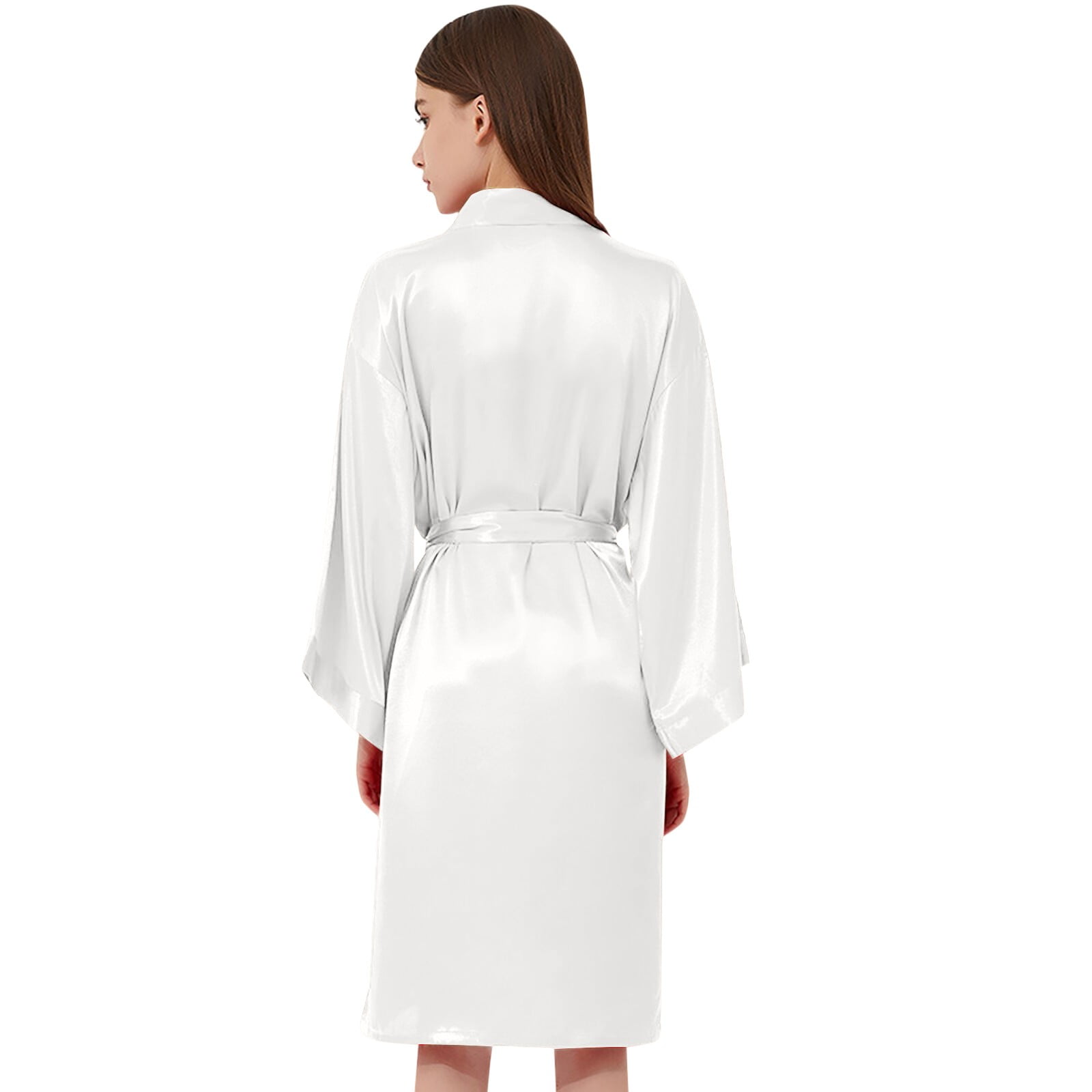 B91xZ Womens Soft Robe Bridesmaid Bride Party Satin Robes Sleepwear ...