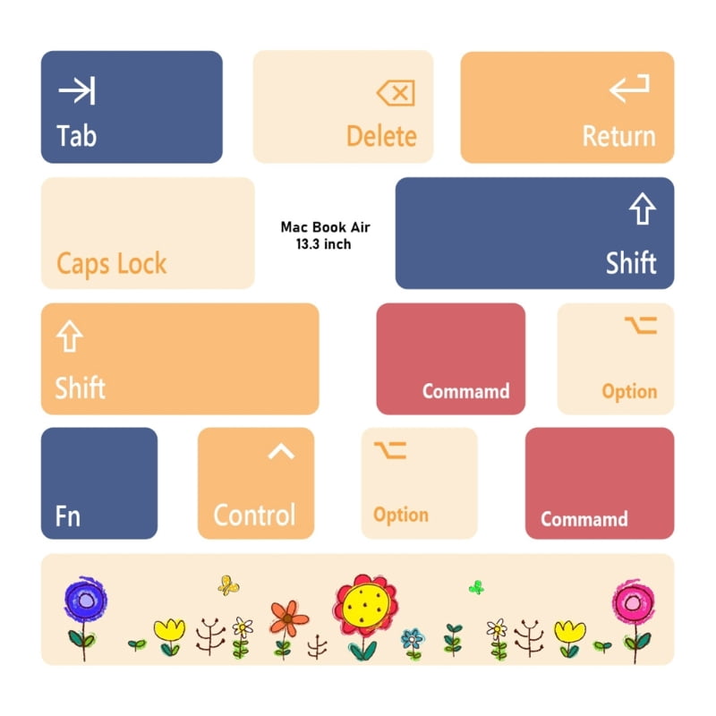 B95D Keyboard Skin Stickers Keyboard Tearable Button Film Cartoon ...