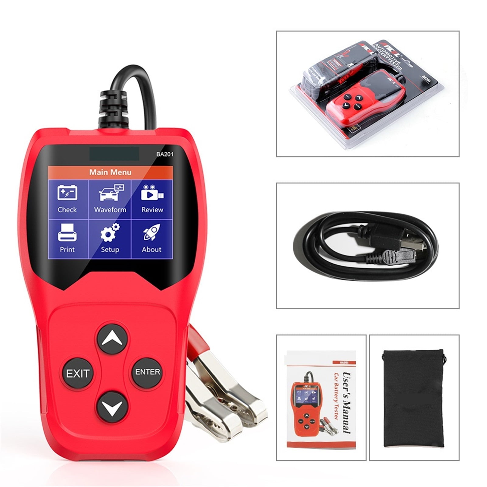 BA201 Car Battery Tester 12V 100 to 2000CCA 12 Volts Battery Tools for ...