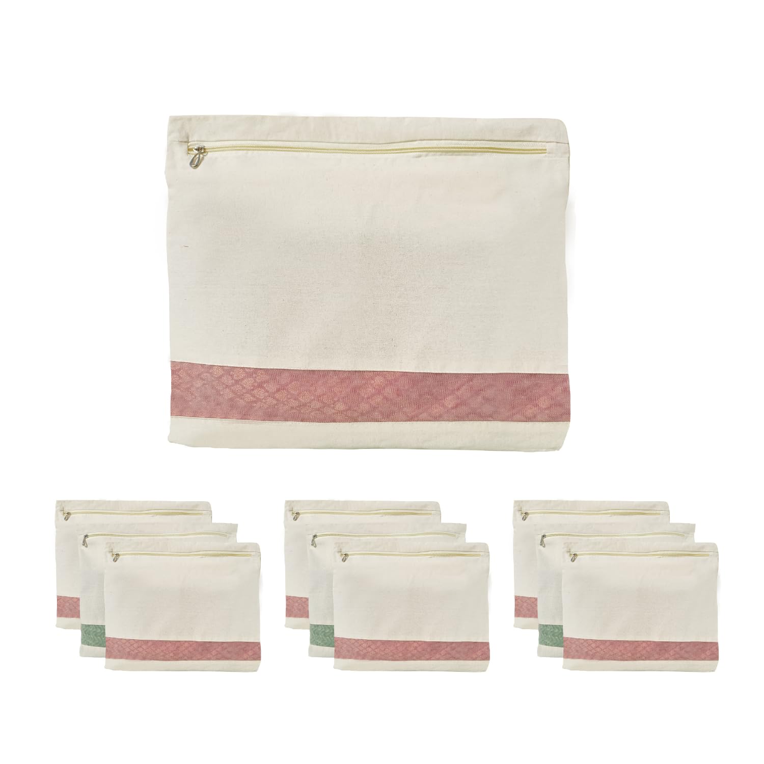 BAASST Cotton Saree Storage Bags 10 pc Set with Zip Closure and ...