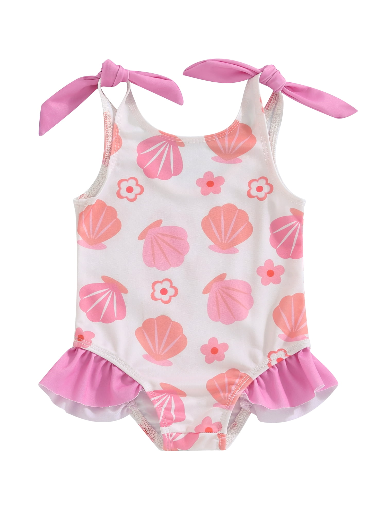 BABAMOON Infan Toddler Baby Girl Swimsuit Sleeveless Shell Flower Print ...