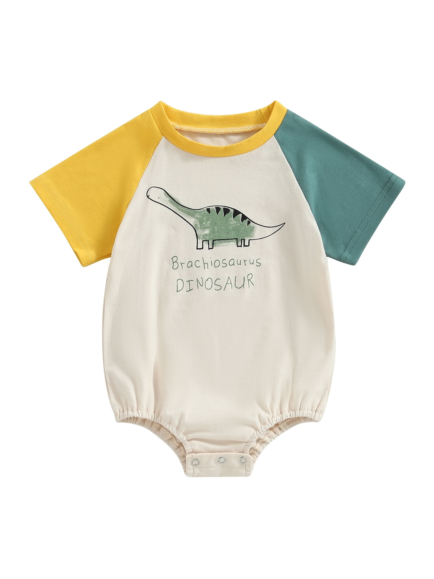 BABAMOON Infant Baby Boy Girl Short Sleeve Romper Bodysuit Dinosaur One Piece Jumpsuit Summer ...