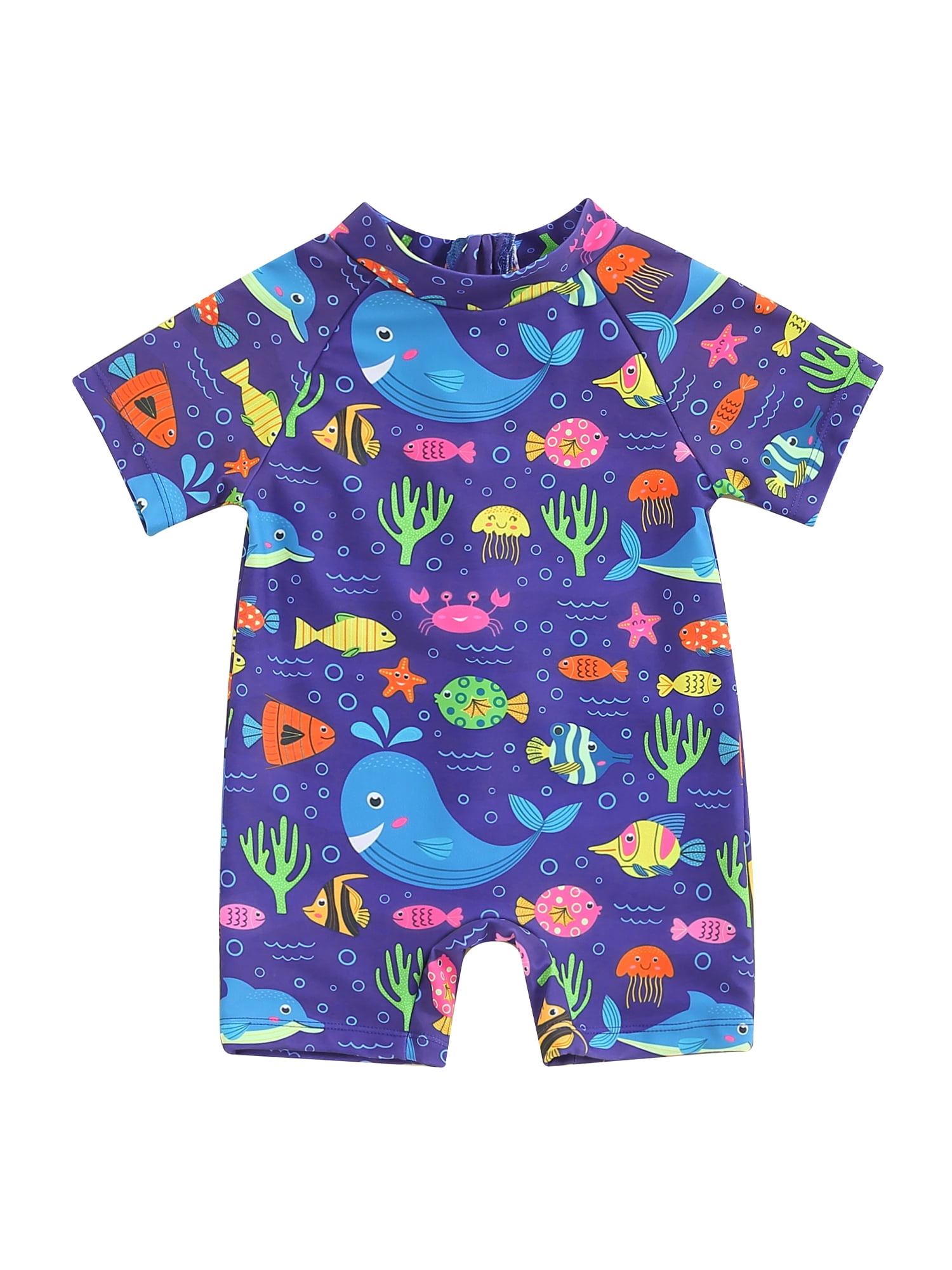 BABAMOON Infant Toddler Baby Boy Rash Guard Swimsuit Fish Print Short ...