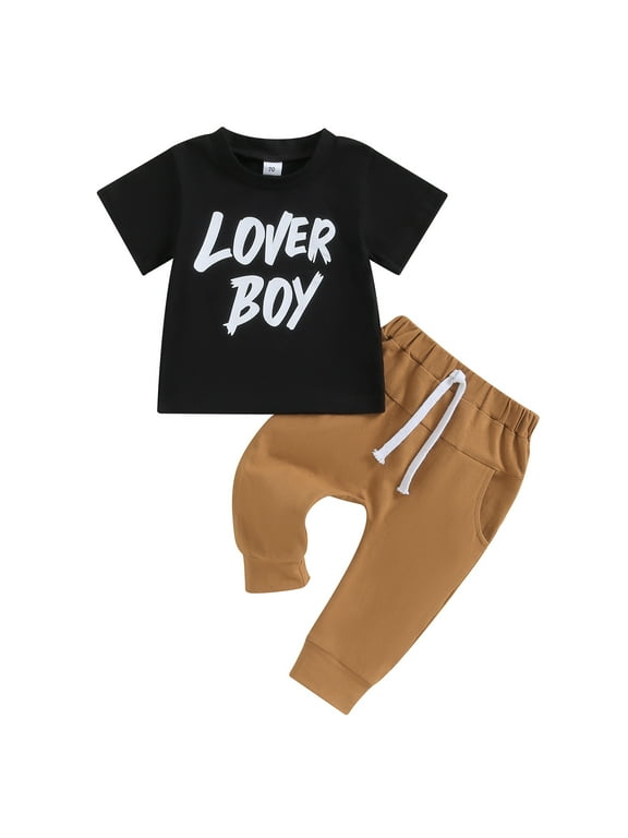 HESHENG Newborn Baby Boys Daddy and Son Summer Clothes Short Sleeve T-Shirt Tops Denim Pants ...