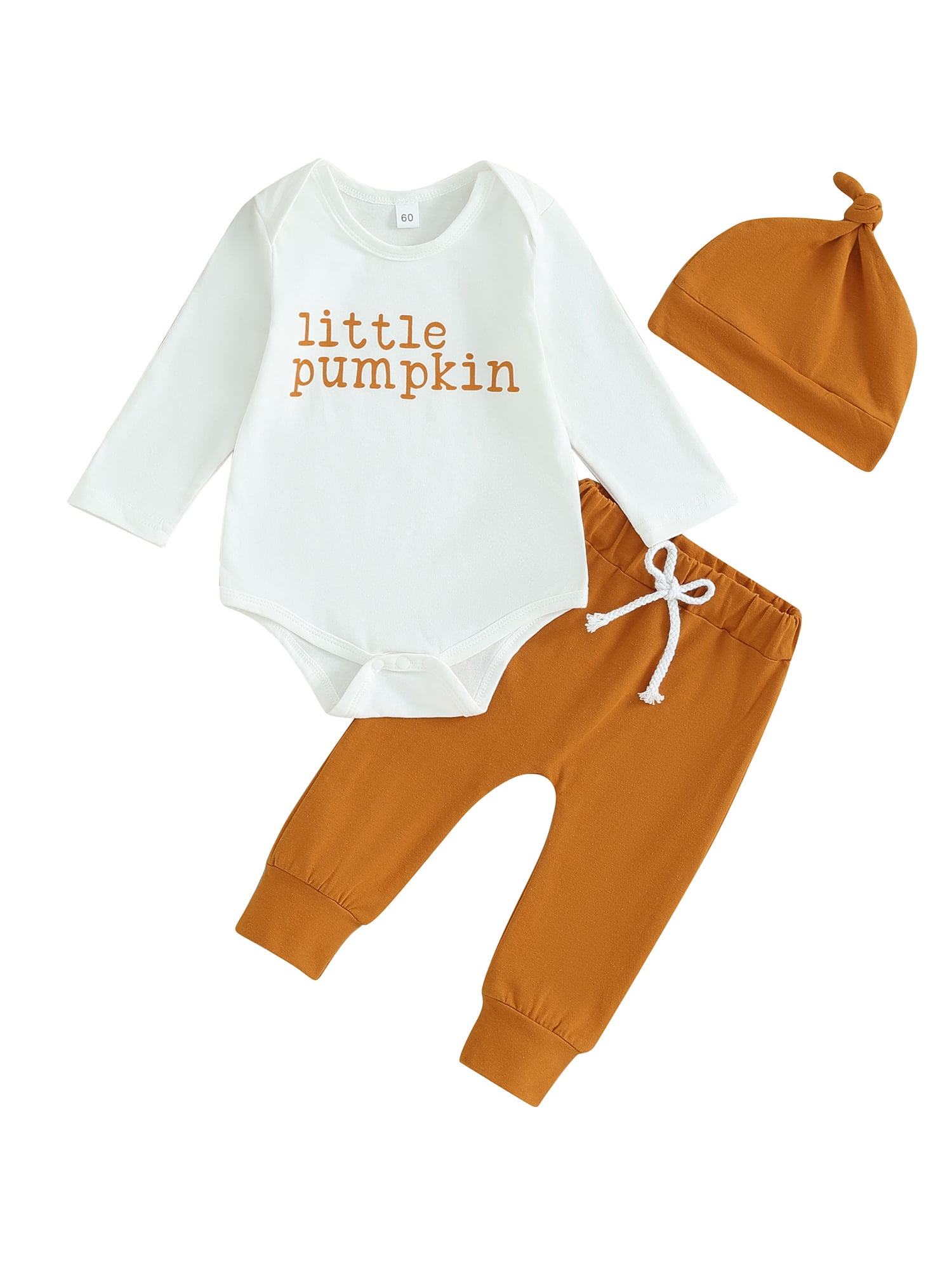 BABAMOON Newborn Baby Boy Halloween Jumpsuit Outfits Letter Print Long Sleeve Romper+Pants+Hat ...