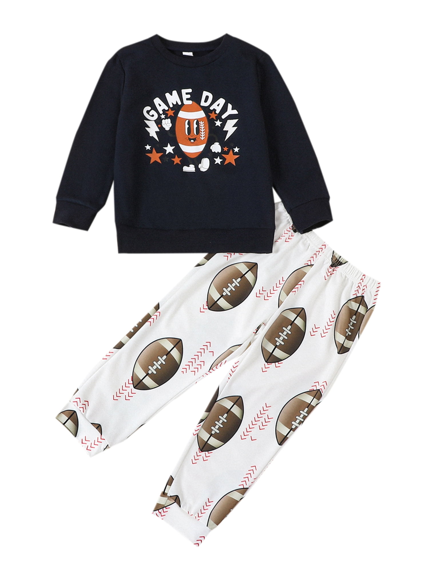 BABAMOON Toddler Baby Boy Fall Outfits Rugby Print Long Sleeve ...