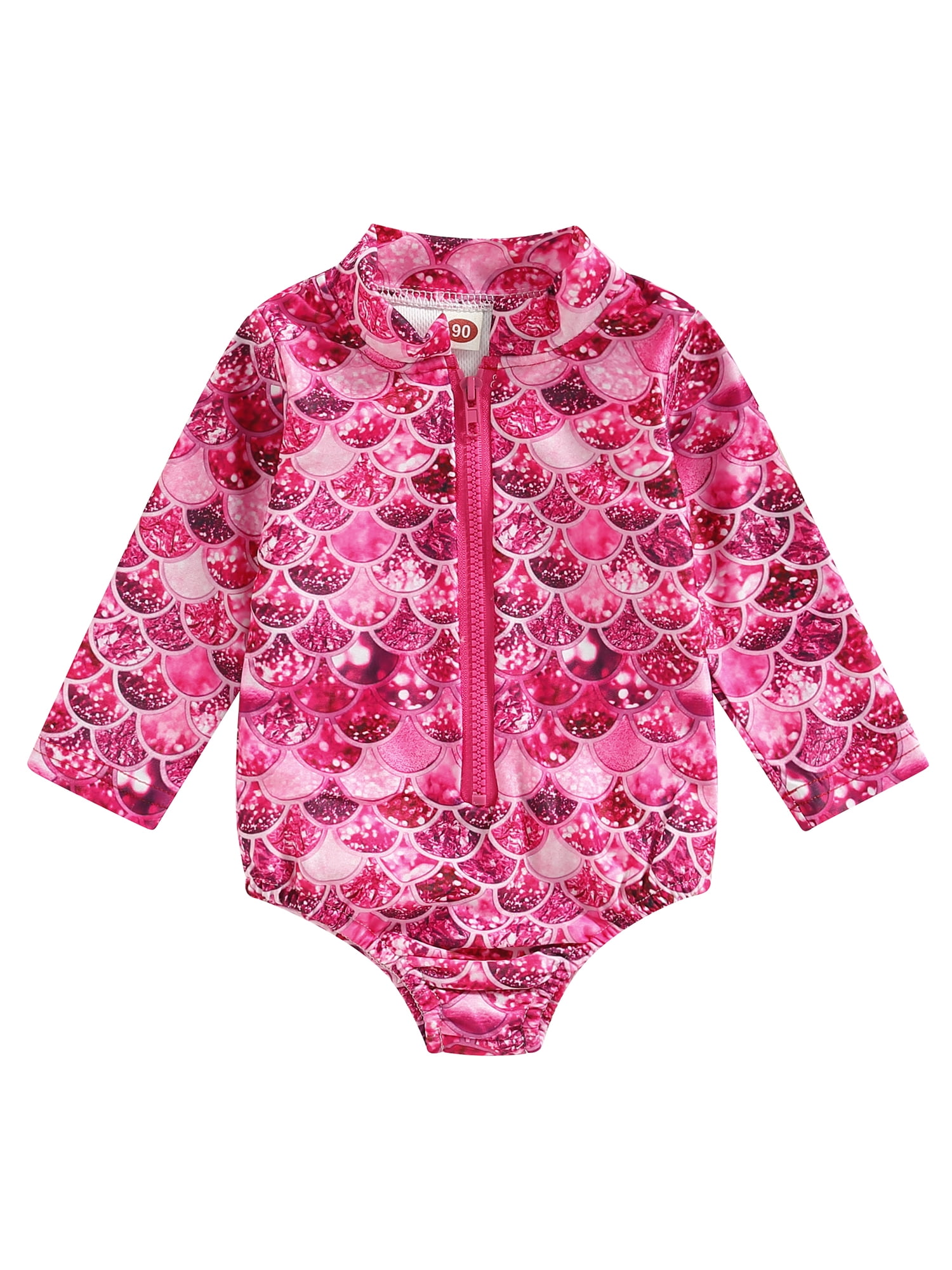 BABAMOON Toddler Baby Girl Long Sleeve Rainbow Swimsuit One Piece ...