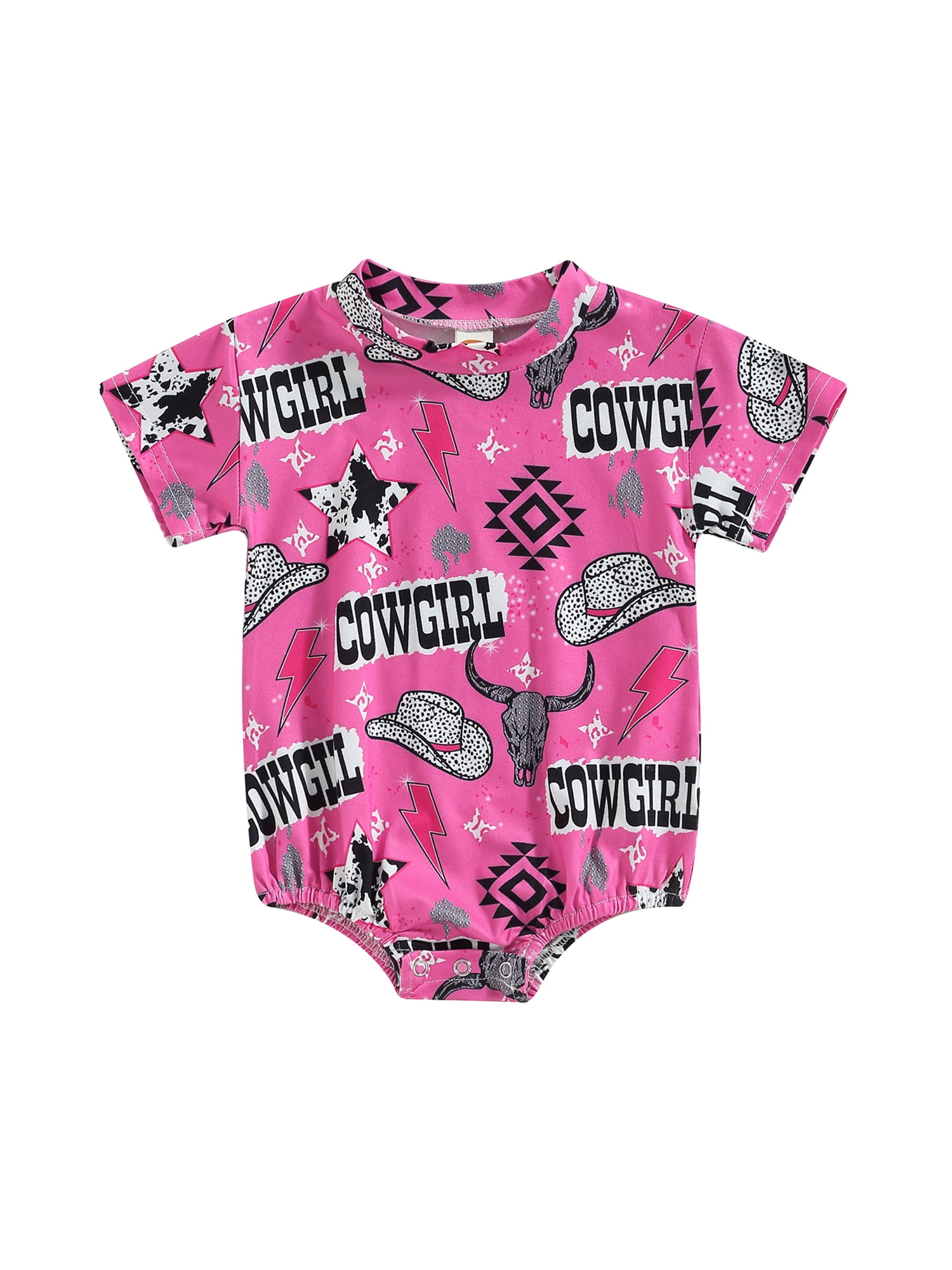 BABAMOON Western Baby Boy Girl Summer Clothes Cow Print T Shirt Romper Oversized Short Sleeve ...