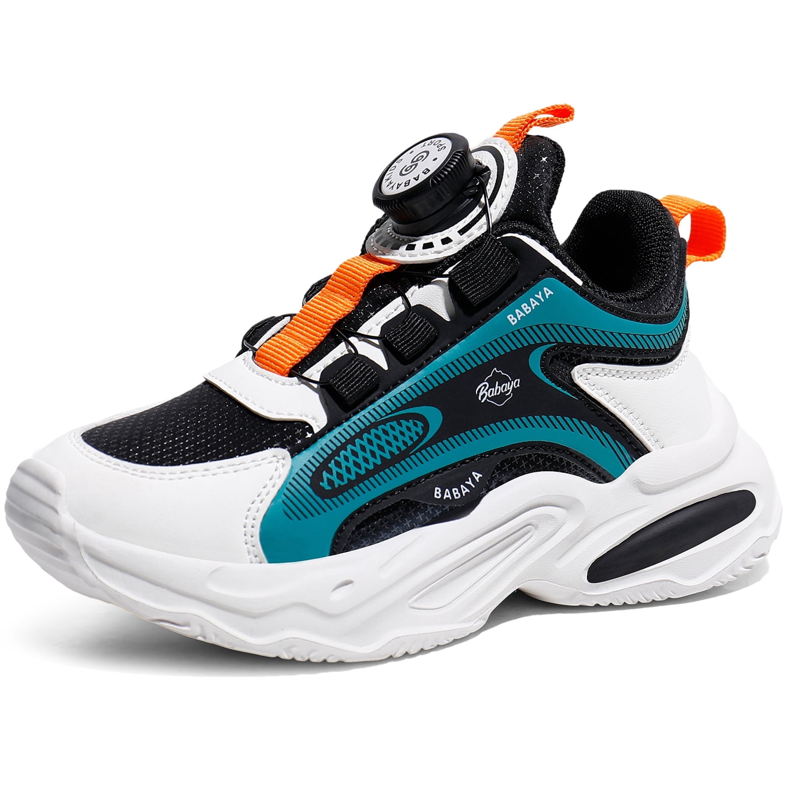BABAYA Boys Girls Athletic Shoes Easy on Jogger Sneakers With Rotating ...