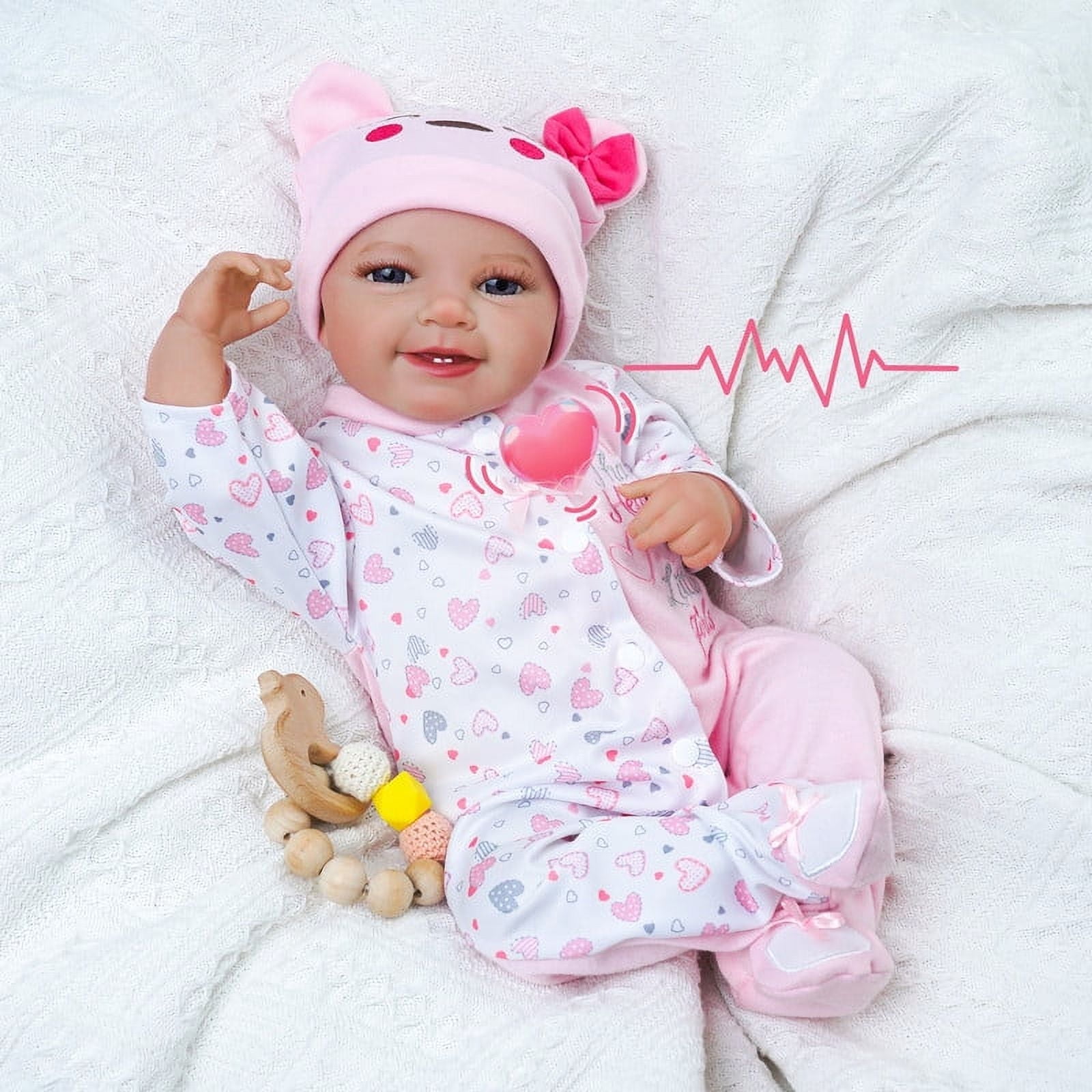 BABESIDE 20 Inch Cutest Reborn Doll Girl with Heartbeat Coos and Breath ...
