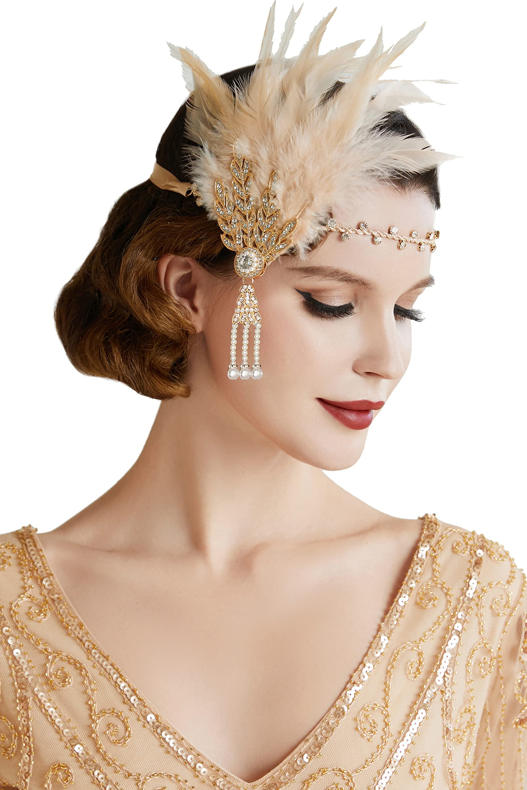 BABEYOND Art Deco 1920's Flapper Great Gatsby Inspired Leaf Medallion ...