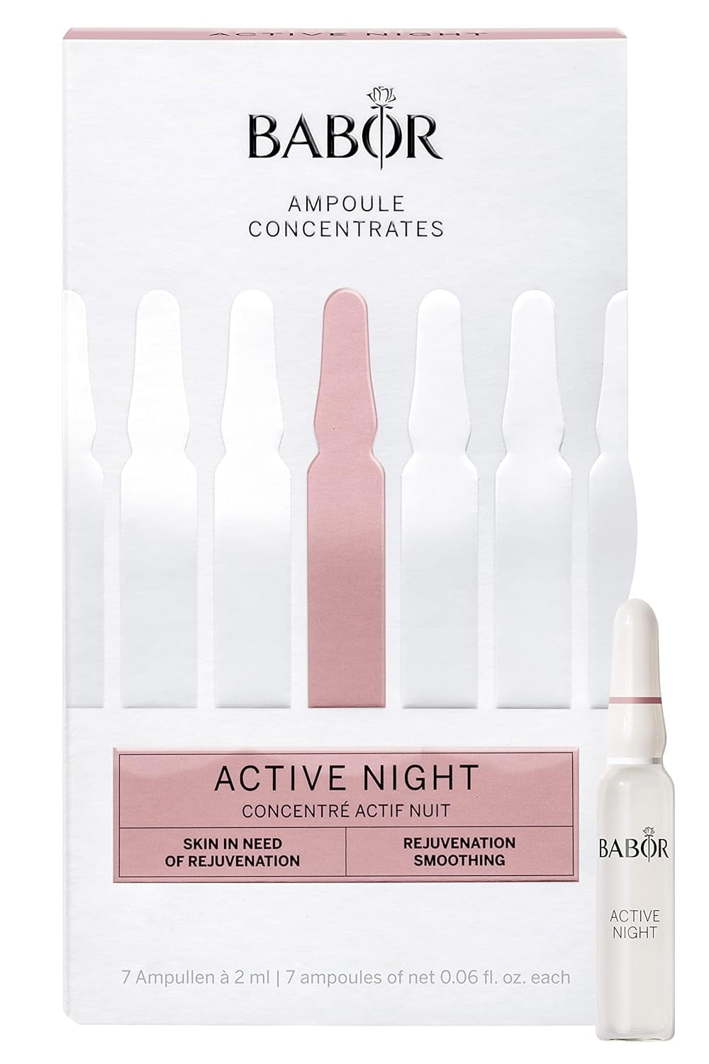 BABOR Active Night Ampoule TMA2 Serum Concentrates, Hyaluronic Acid ...