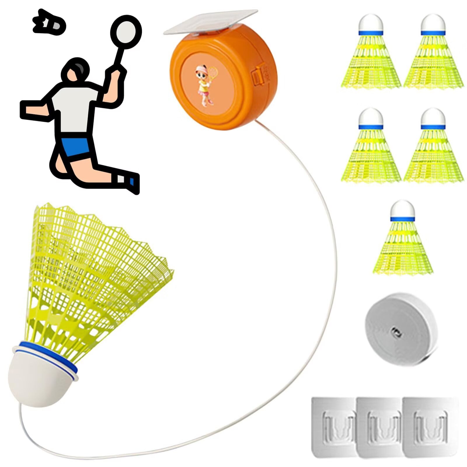 BABSMULY Badminton Training Tools, Elastic Badminton Training Kit, Self ...