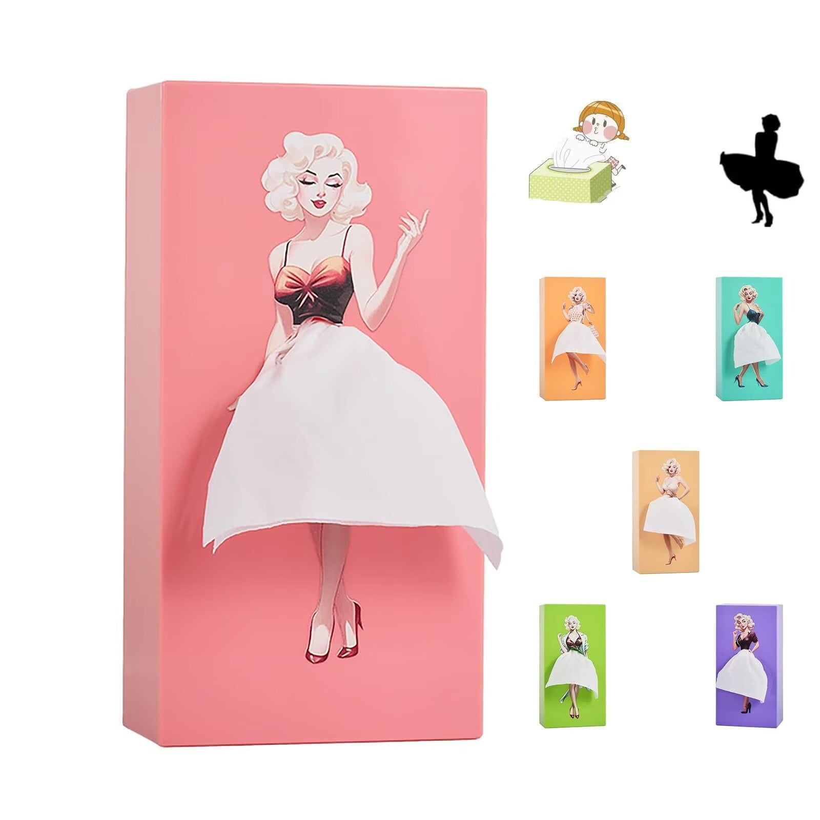 BABSMULY Long Skirt Girls Cartoon Tissue Box, Creative Pretty Girl ...