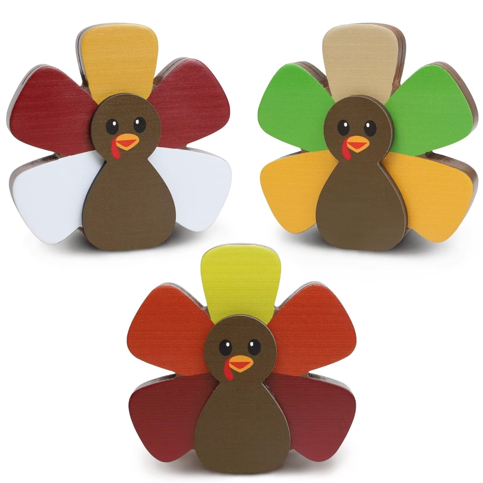 BABSMULY Thanksgiving Wooden Turkey Decorative Sign, Thanksgiving ...