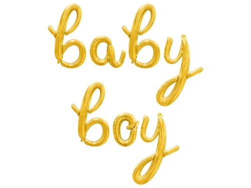 BABY BOY Cursive Script Letter Balloon Banner - Baby Shower Party ...