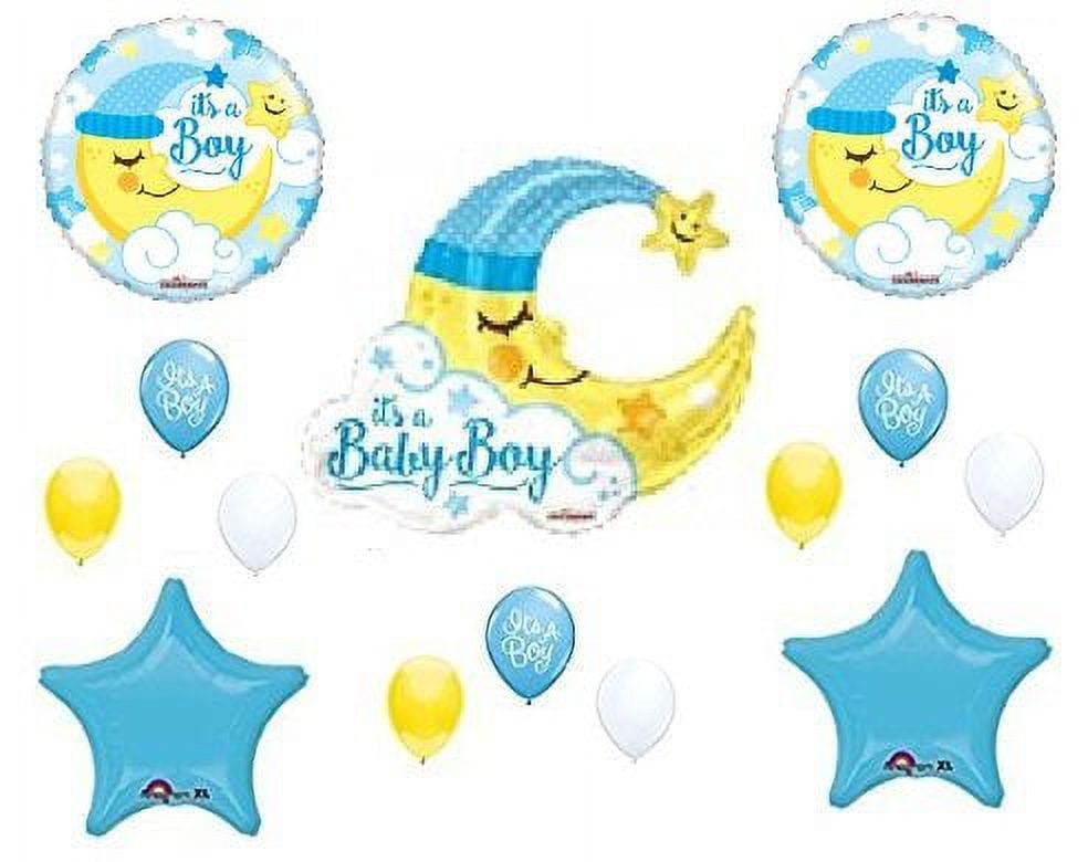 BABY BOY MOON shower Balloons Decoration Supplies Nursery Rhyme Diddle ...