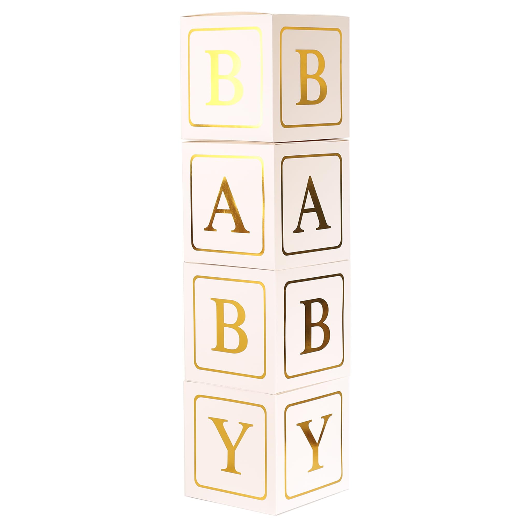 BABY Balloons Box with MMF7 4 PCS White Balloon Boxes and Golden ...