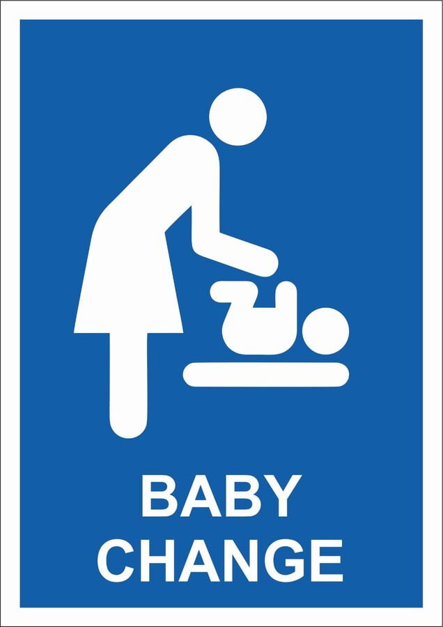 BABY CHANGE SIGN A5/A4 Metal Sign OR FOAMEX SIGN TOILET SIGNS Size: 8 x ...