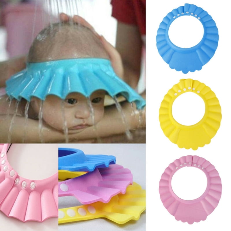 BABY CHILD KIDS SOFT WATERPROOF BATH CAP ADJUSTABLE SHAMPOO SHOWER BATH ...