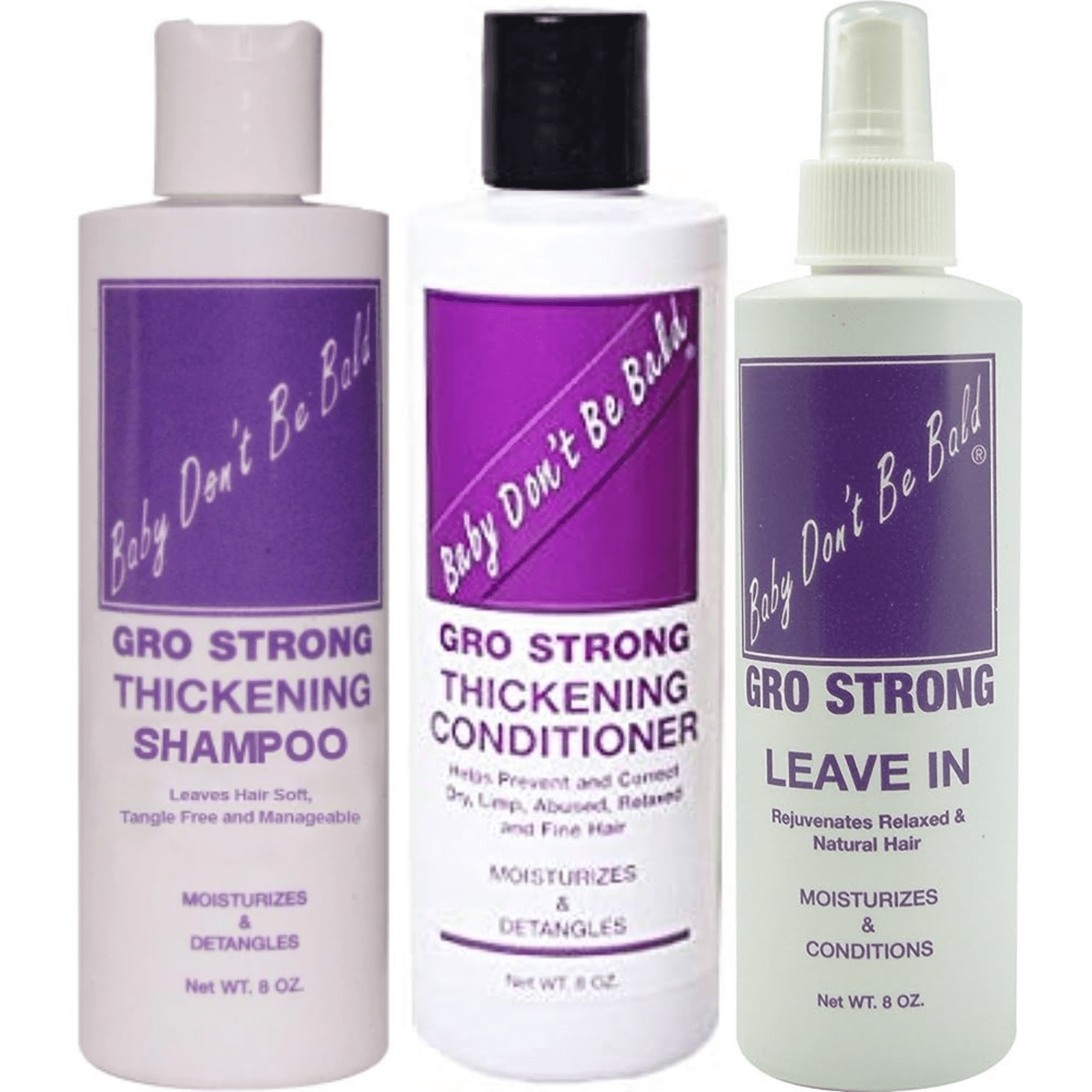 BABY DON'T BE BALD Gro Strong Thickening Shampoo, Conditioner, Leave-In ...
