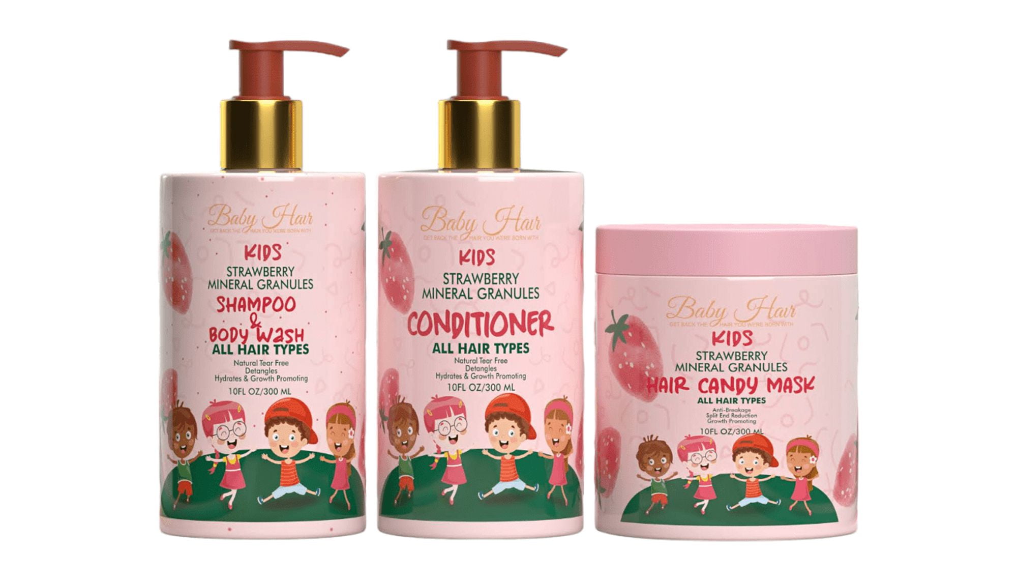 BABY HAIR Kids: Strawberry Sensation Shampoo, Conditioner, and Hair ...