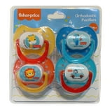 BABY PACIFIERS 4 PACK - BOYS - GIRAFFE - BLUE YELLOW - FISHER PRICE ...