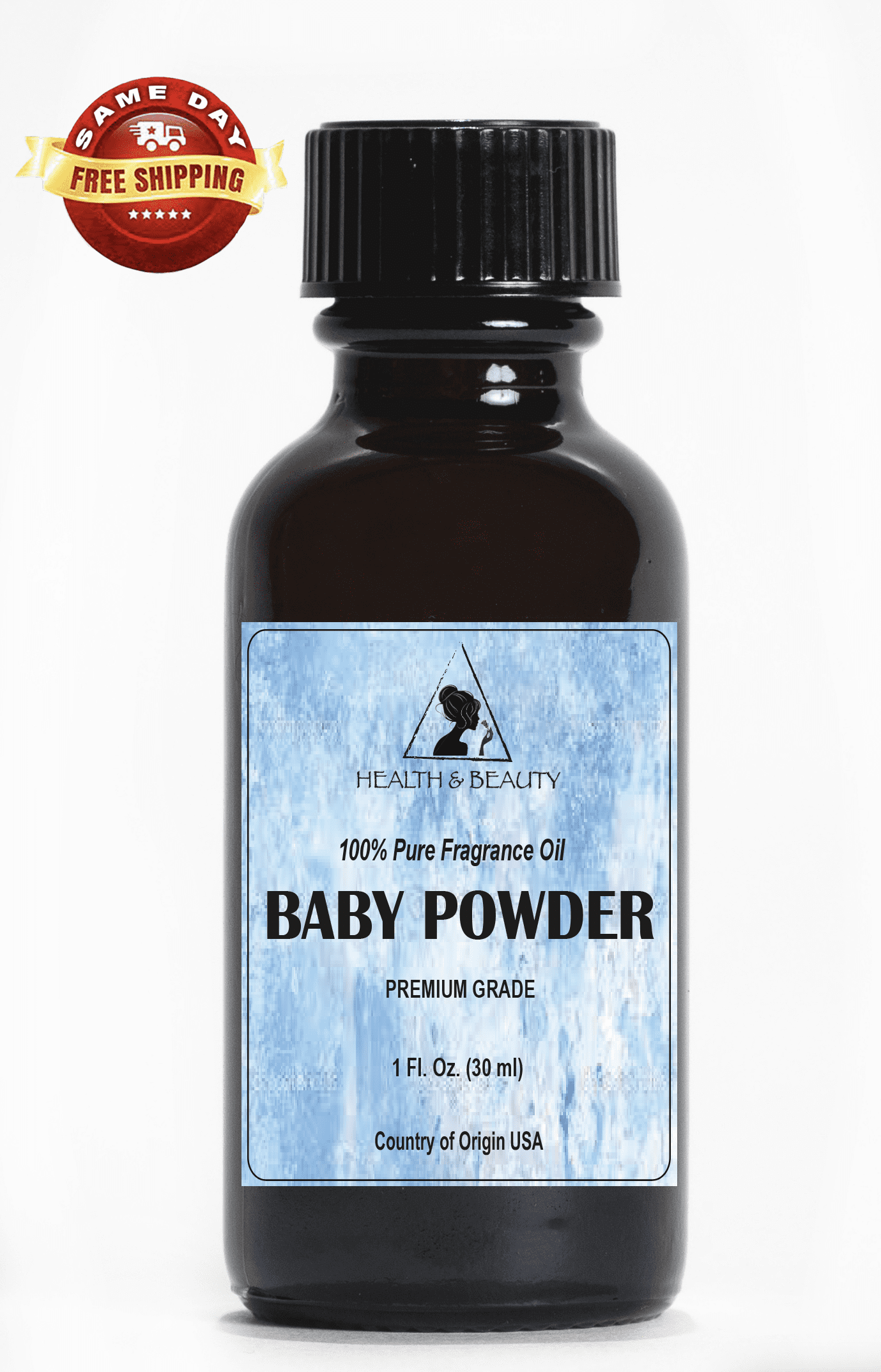 BABY POWDER FRAGRANCE OIL ORGANIC PREMIUM 100% PURE GLASS BOTTLE 1.0 OZ ...
