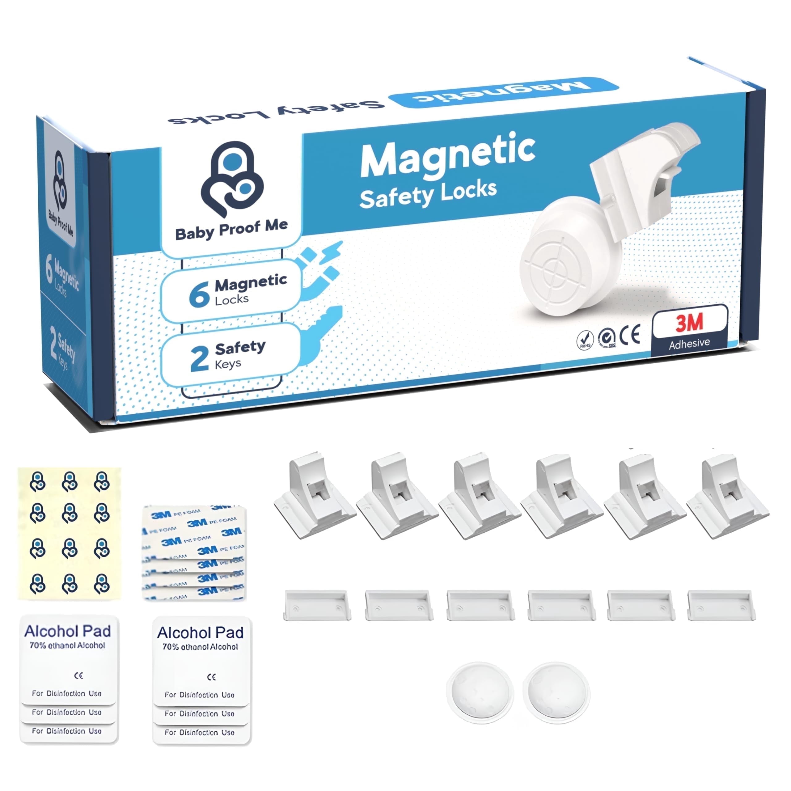 Baby Proof Me Magnetic Child Safety Cabinet Locks for Baby Proofing, 6 ...