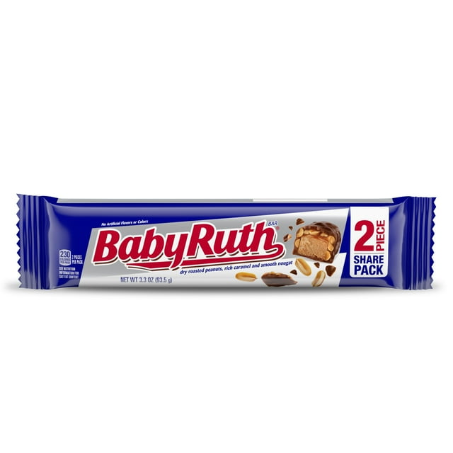 BABYRUTH Candy Chocolate Snack Share Pack, Dry Roasted Peanuts, Rich ...