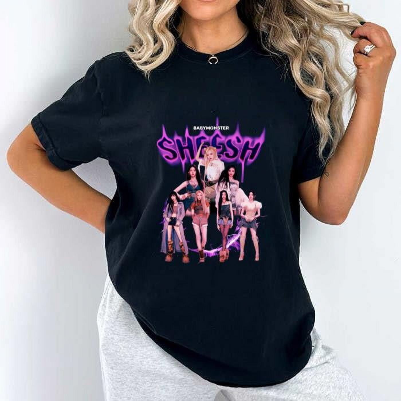 BABYMONSTER Kpop SHEESH Girl Group YG Merch Comfort Color T-Shirt Fan, for men & women, up to ...