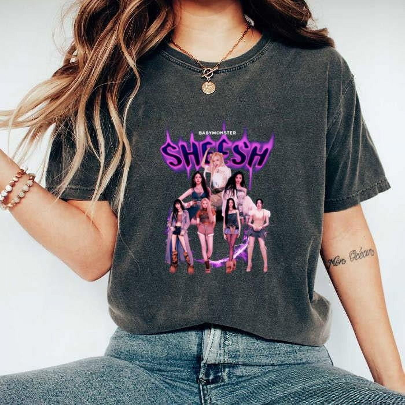 BABYMONSTER Kpop SHEESH Girl Group YG Merch Comfort Color T-Shirt Fan, for men & women, up to ...