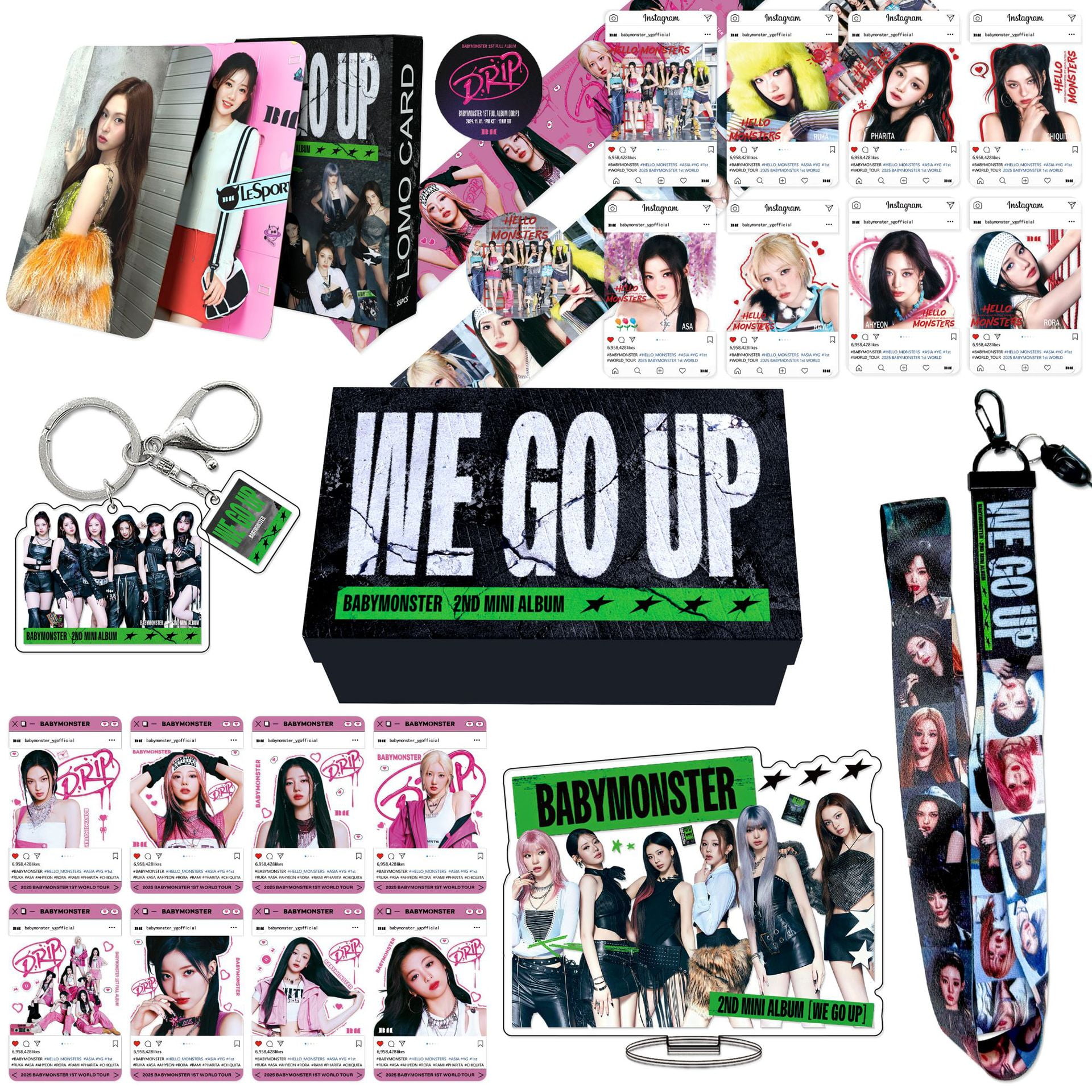 BABYMONSTER "WE GO UP" Ultimate Merch Gift Box - 55PCS Lomo Cards ...