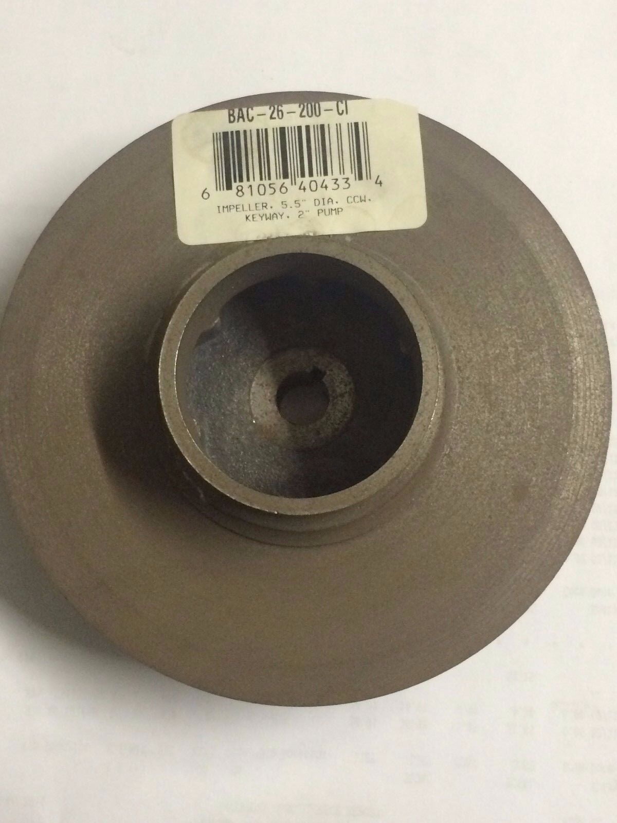 Ace Pumps Cast Iron Impeller For 2" X 1 1/2" Pump - BAC-26-200-CI ...