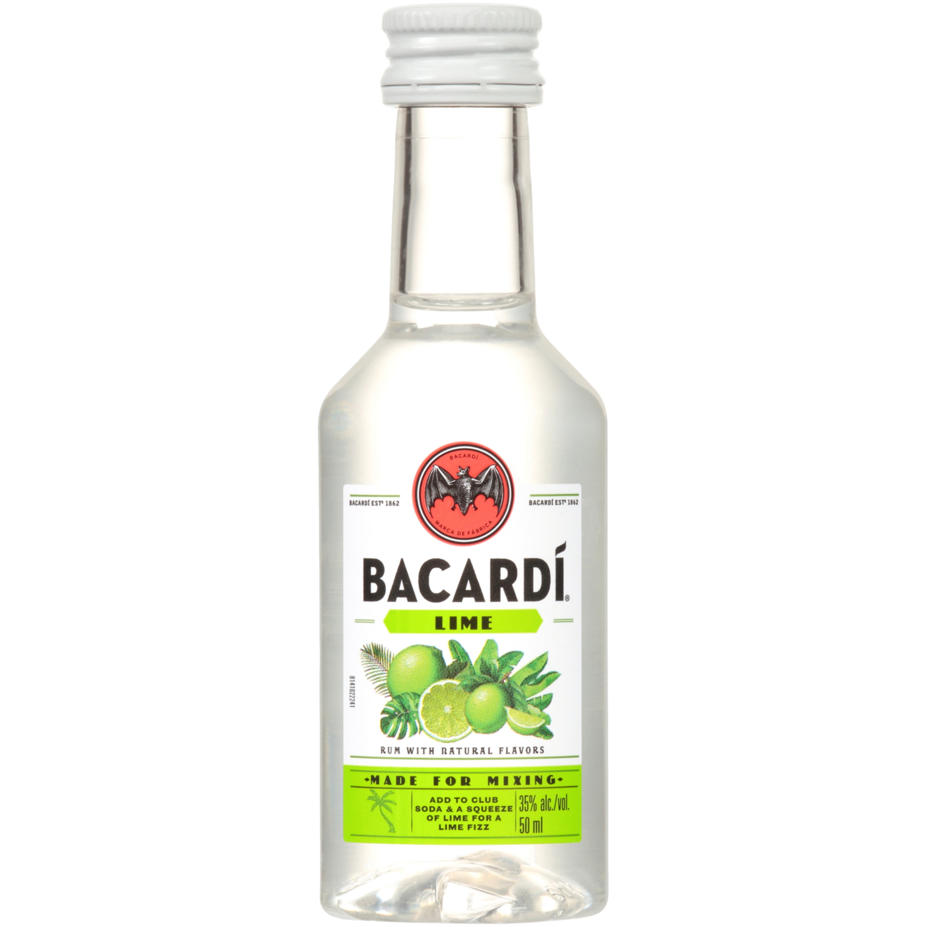 BACARDI Lime Rum, Gluten Free, 50 mL Bottle, ABV 35% - Walmart.com