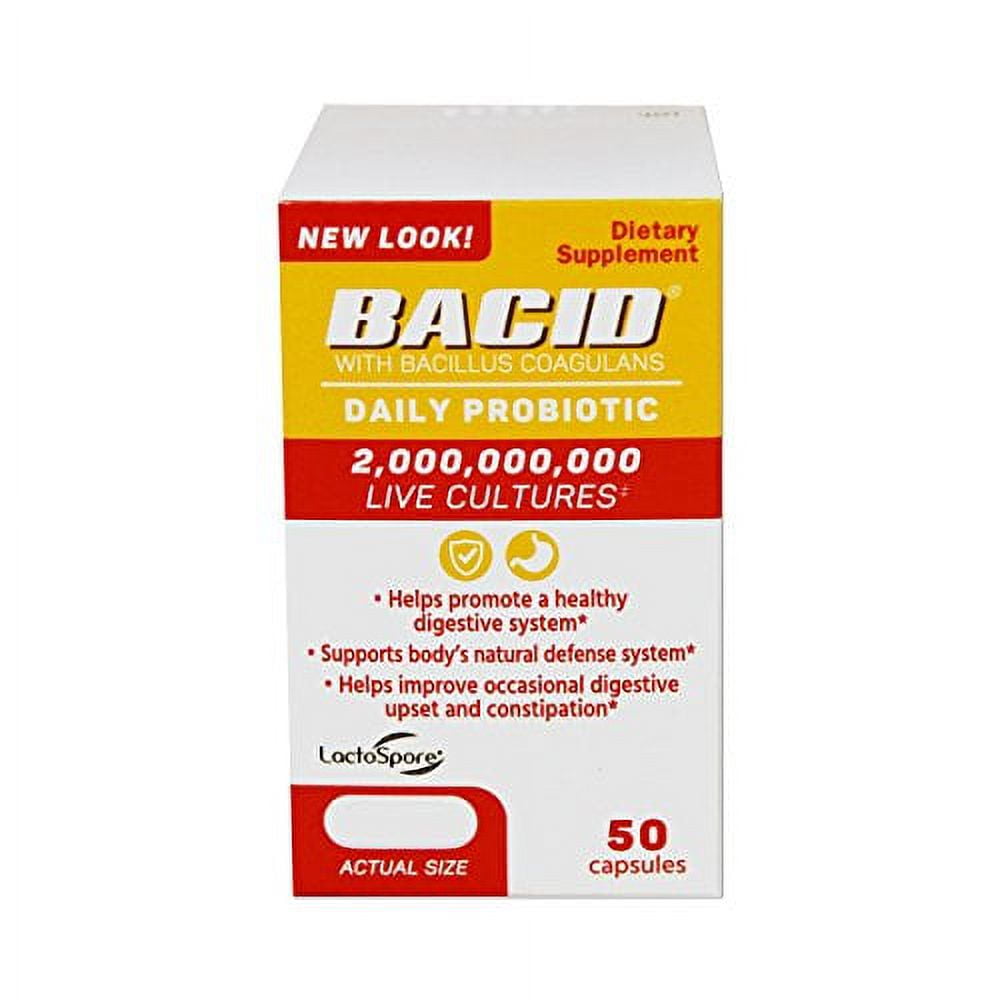 BACID Daily Probiotic, Dietary Supplement for Digestive Health, 2 ...