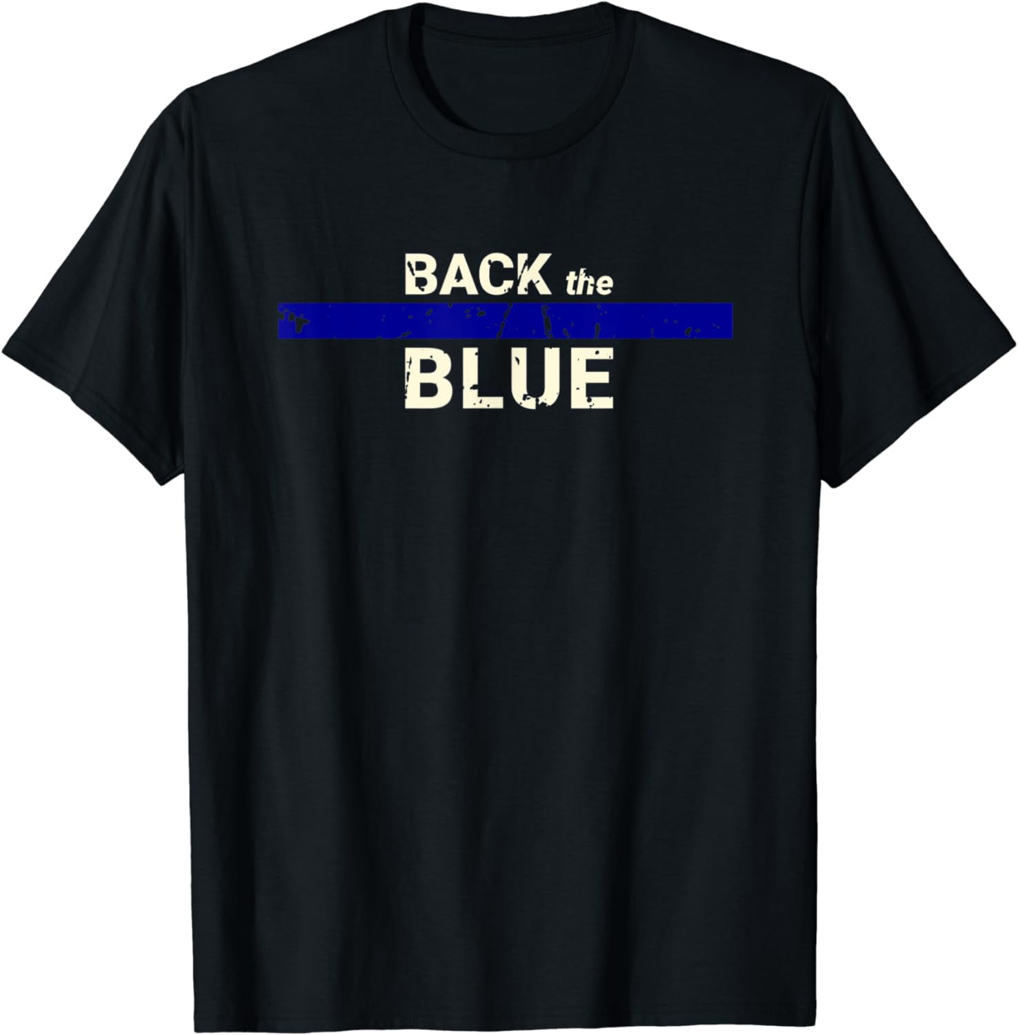BACK the BLUE Thin Blue Line Support Police Officers T-Shirt - Walmart.com