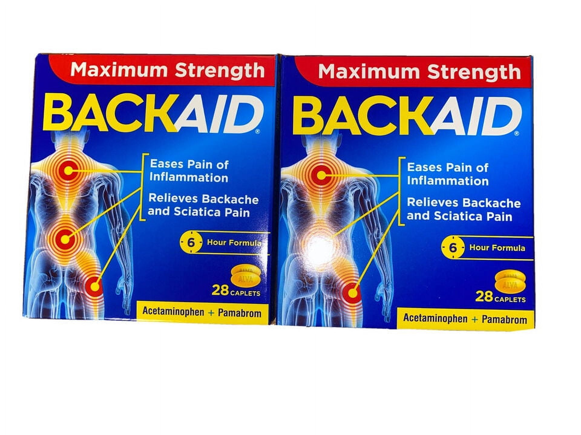 BACKAID Maximum Strength Pain Relief 28 Caplets Each 2 Pack BACK PAIN ...