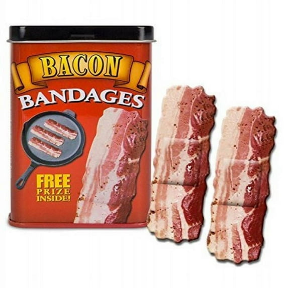 BACON shaped themed Adhesive Bandages, 15 Die-Cut Sterile Strips ...