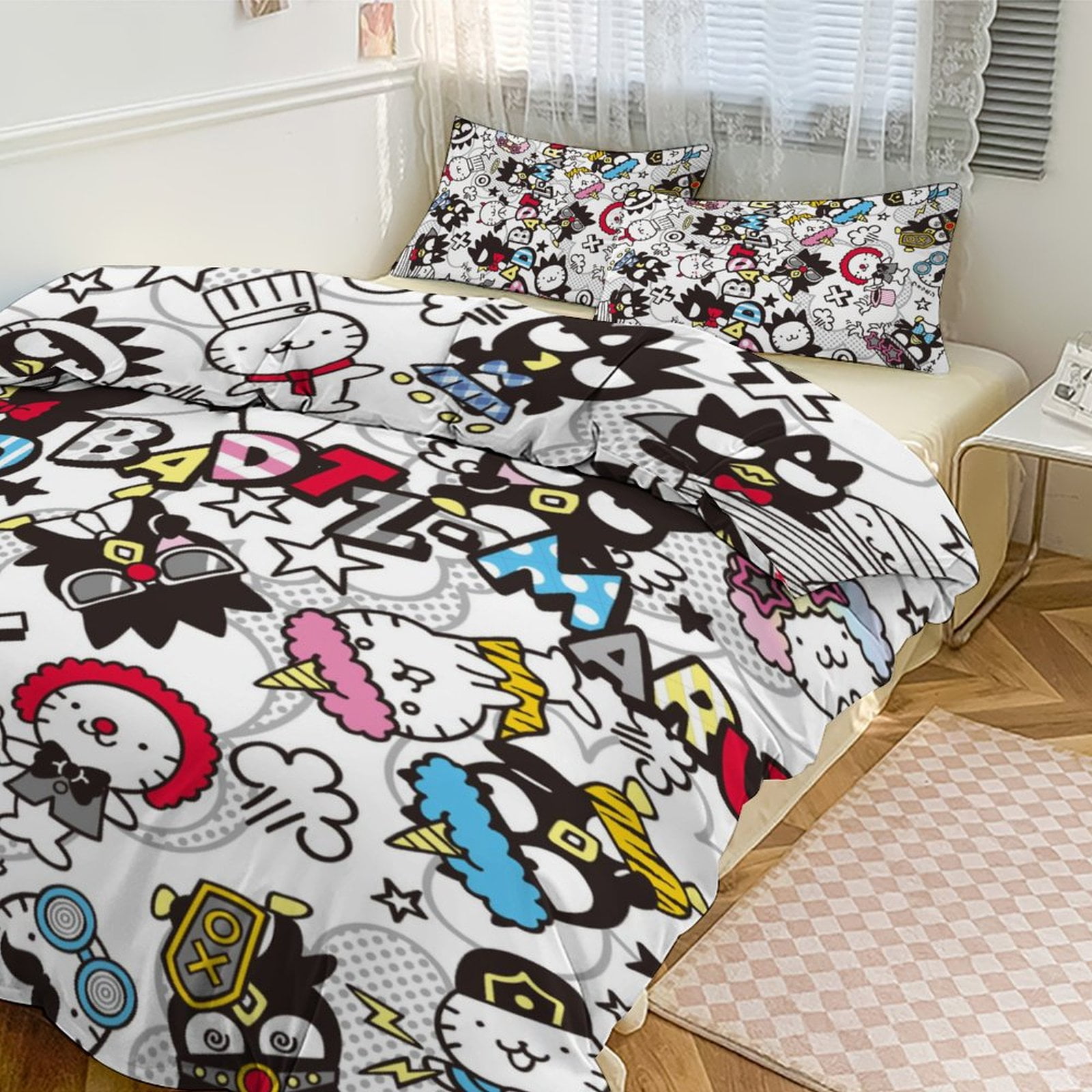 BAD BAD-TZ-MARU Bedding Set Anime Three-piece for Boys Girls Teens King ...