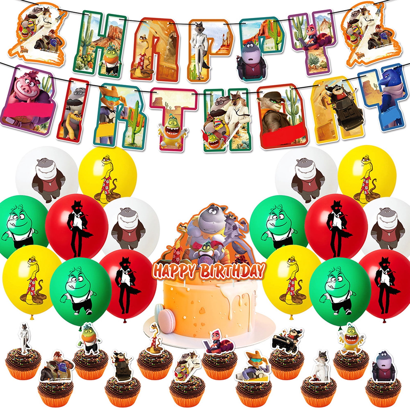 THE BAD GUYS Birthday Party Supplies Set,THE BAD GUYS Decorations With ...