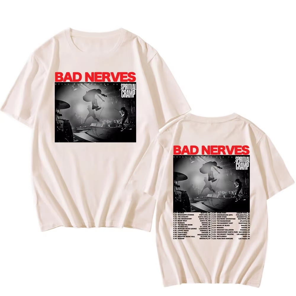 BAD NERVES Still Nervous Tour 2025 T-Shirt Unisex Short Sleeve Round ...