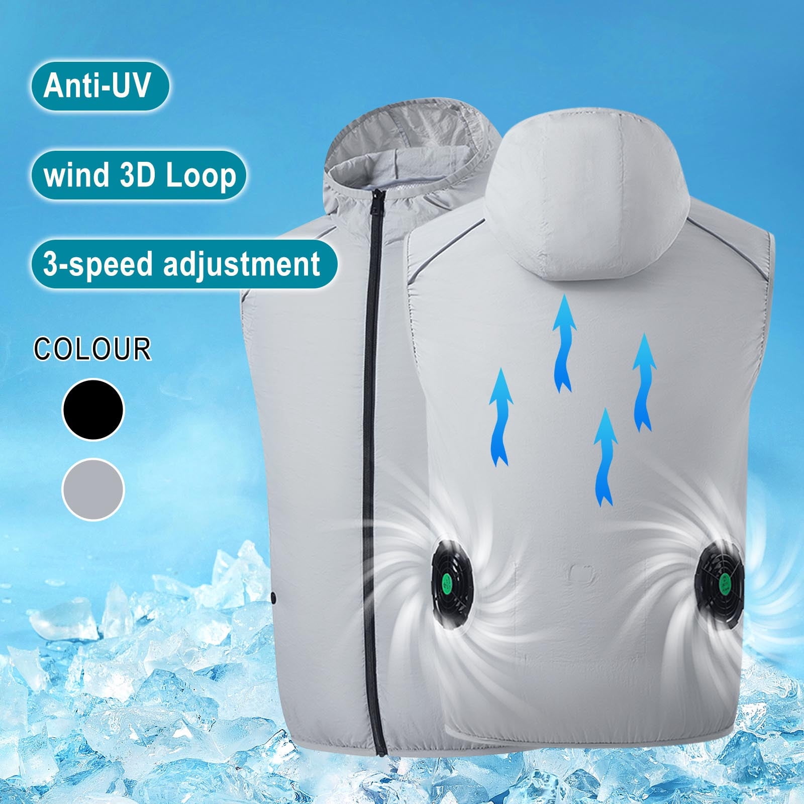 BADHUB 2025 New Air Conditioned Built-in Fan Sleeveless Hoodie Jacket ...