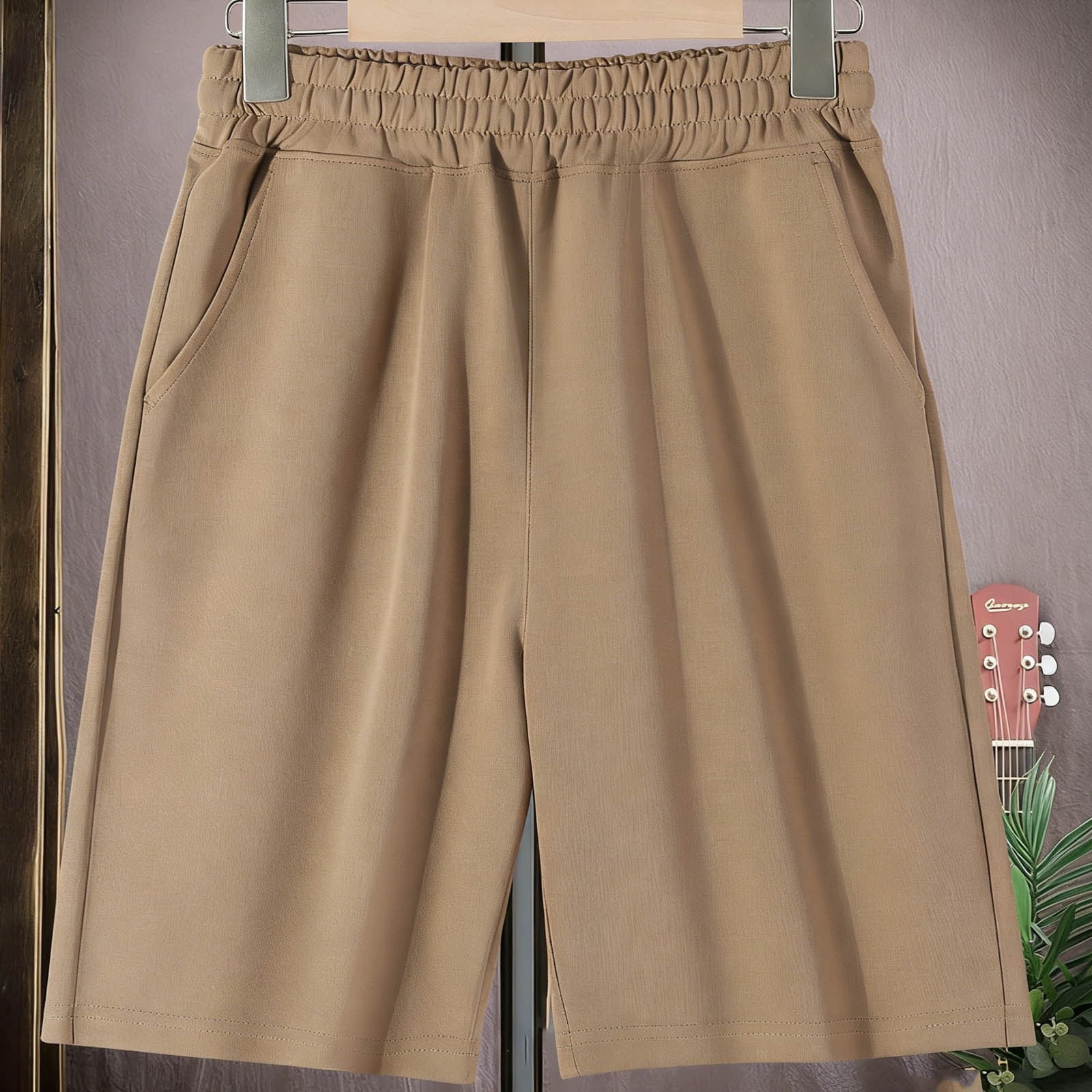 BADHUB Boys Bermuda Shorts Elastic Waist School Uniform Shorts with ...