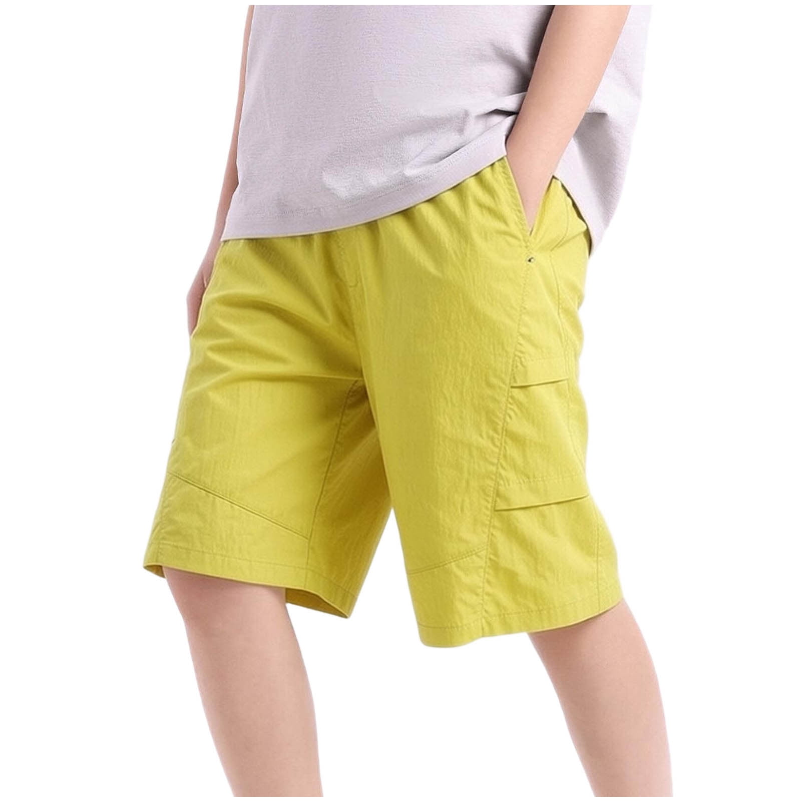 BADHUB Boys Cargo Shorts Casual Elastic Waist Summer Thin Loose Fit ...