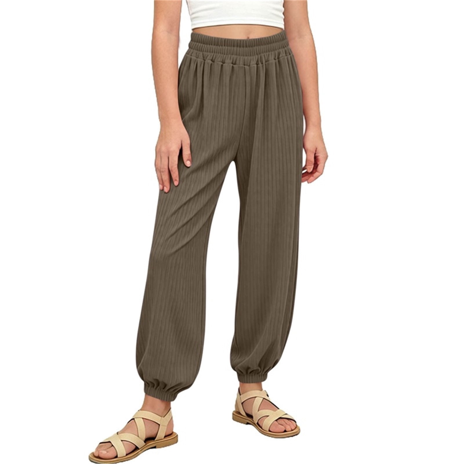 BADHUB Boys Girls Breathable Ice Silk Pants Elastic Waist Casual Loose ...