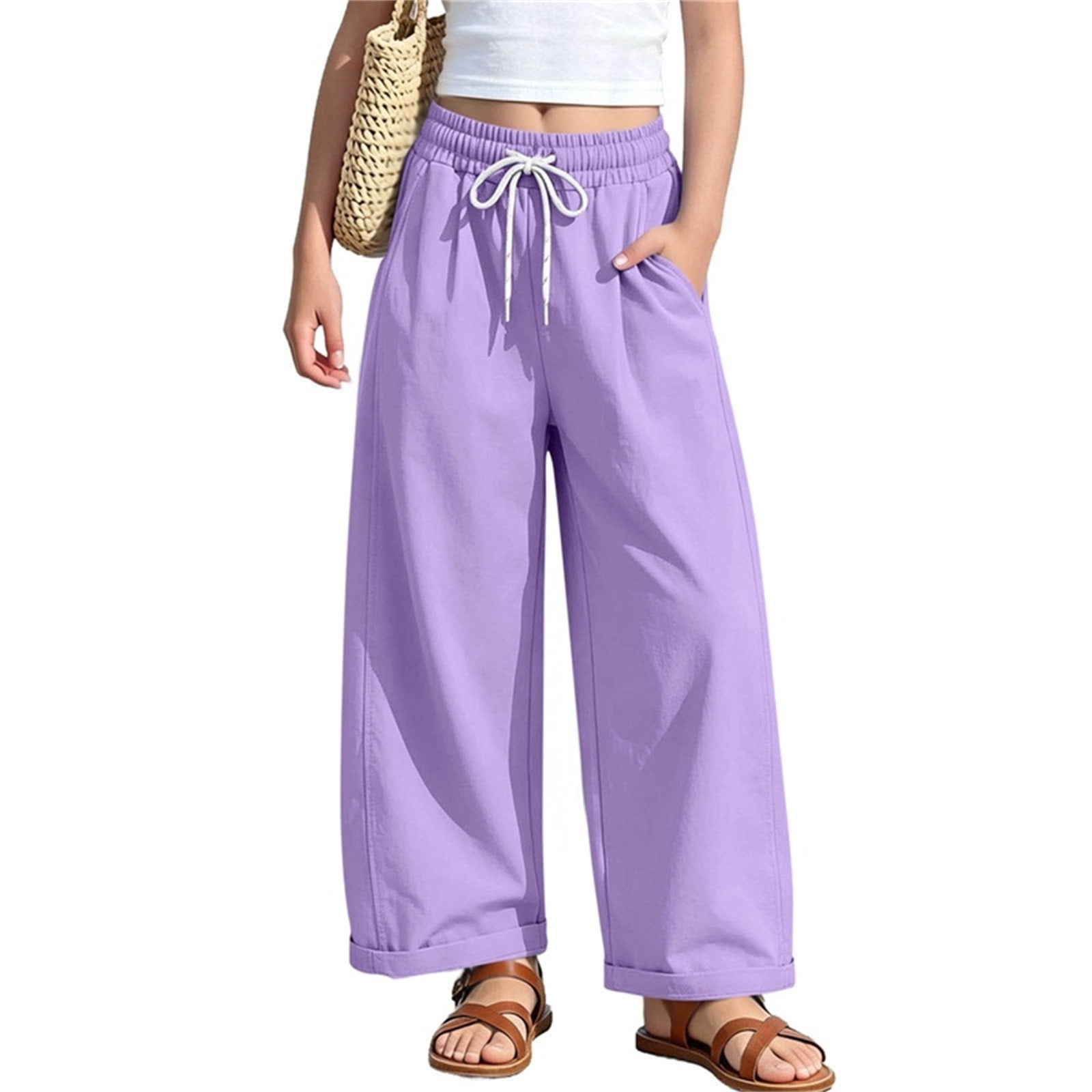 BADHUB Boys Girls School Uniform Elastic Waist Harem Pants School ...