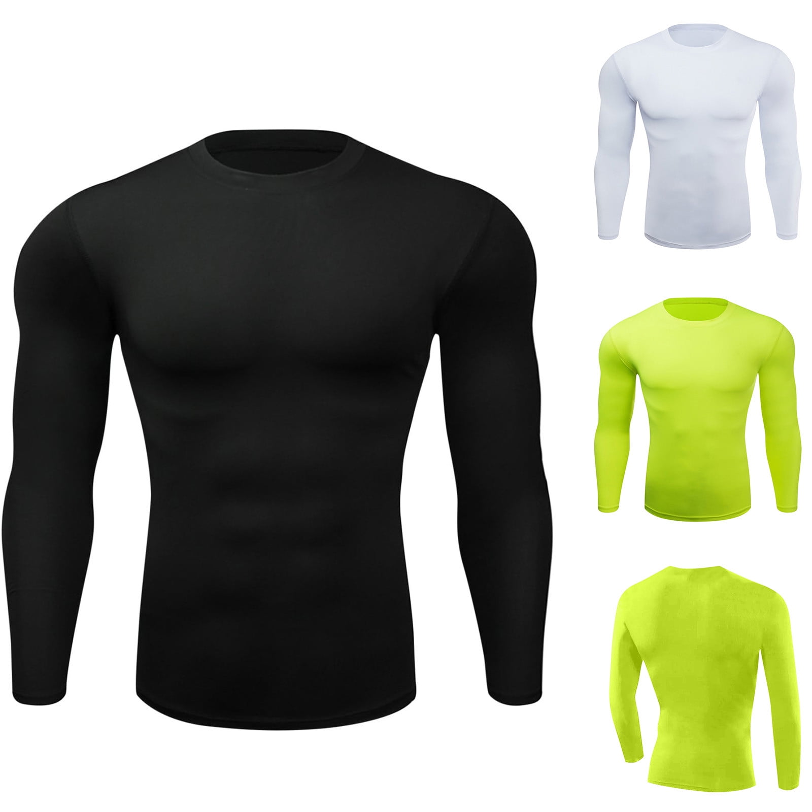BADHUB Compression Workout Shirts for Men Quick Dry Athletic Long ...